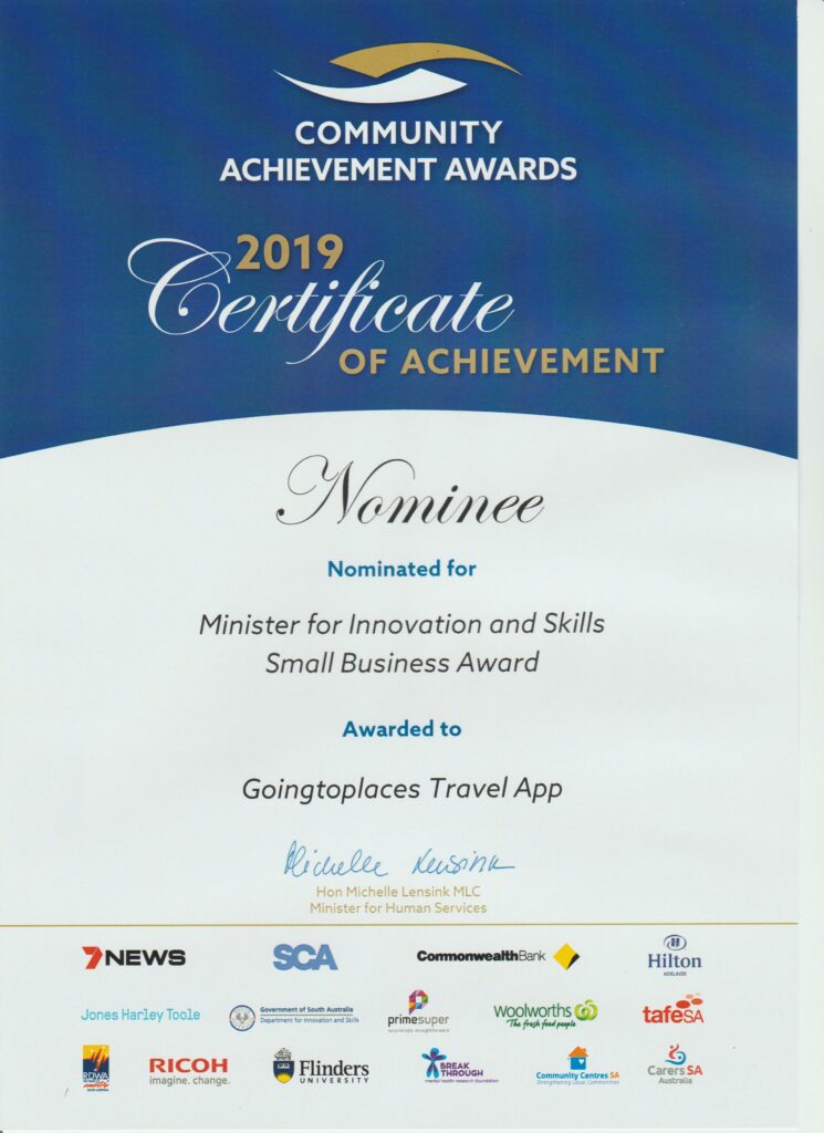 Community Achievement Award 2019 – GoingToPlaces